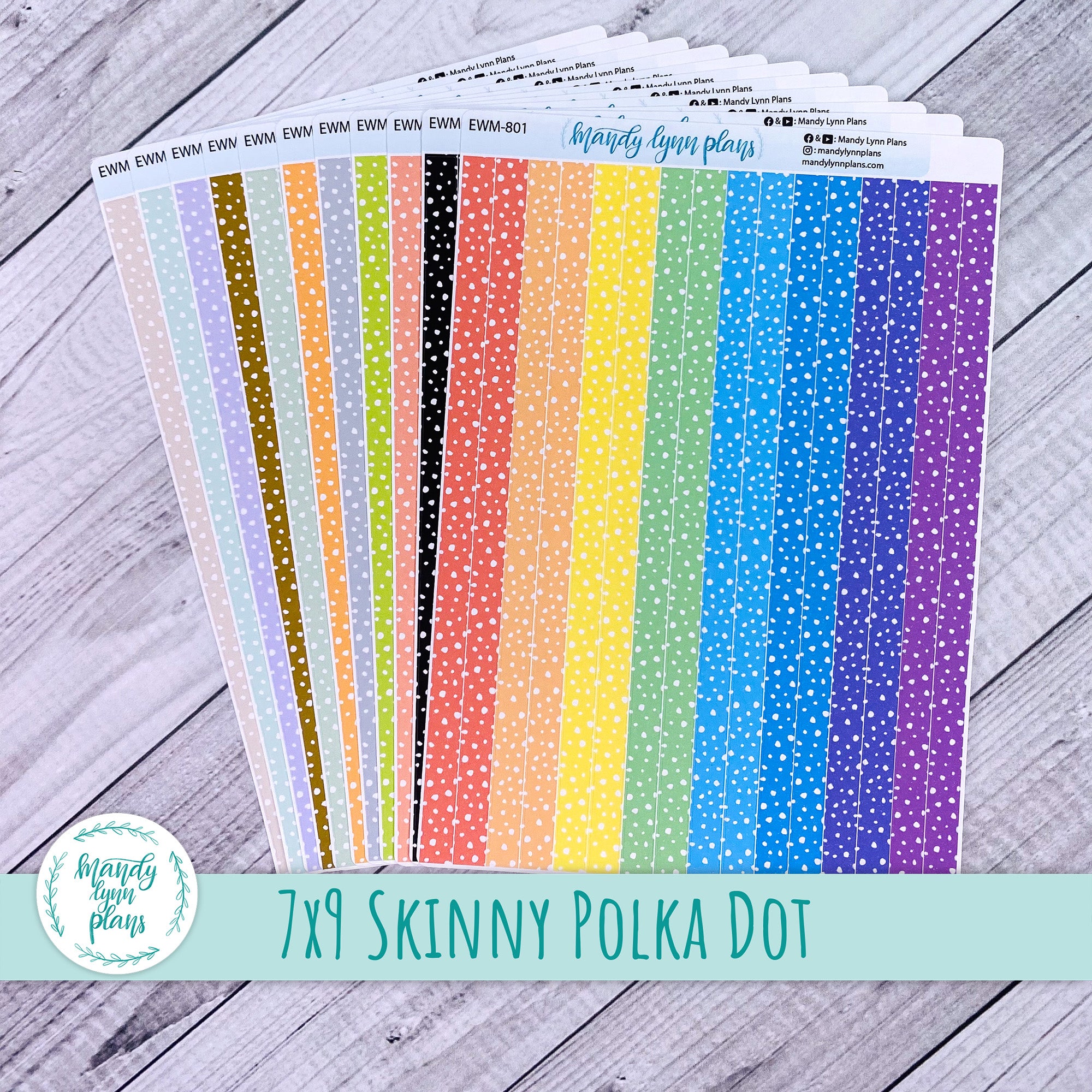 7x9 Skinny Polka Dot Washi Strips – Mandy Lynn Plans