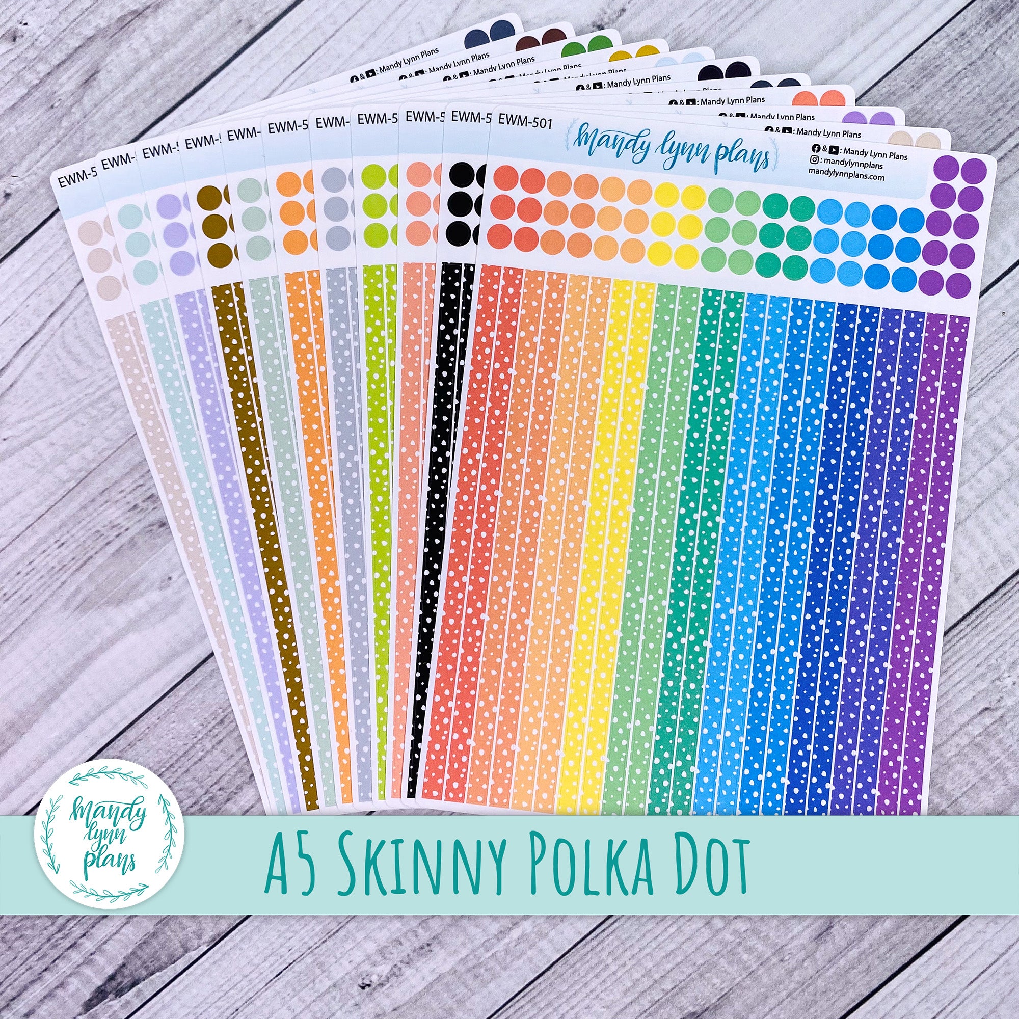 A5 Skinny Polka Dot Washi Strips and Planner Dots – Mandy Lynn Plans