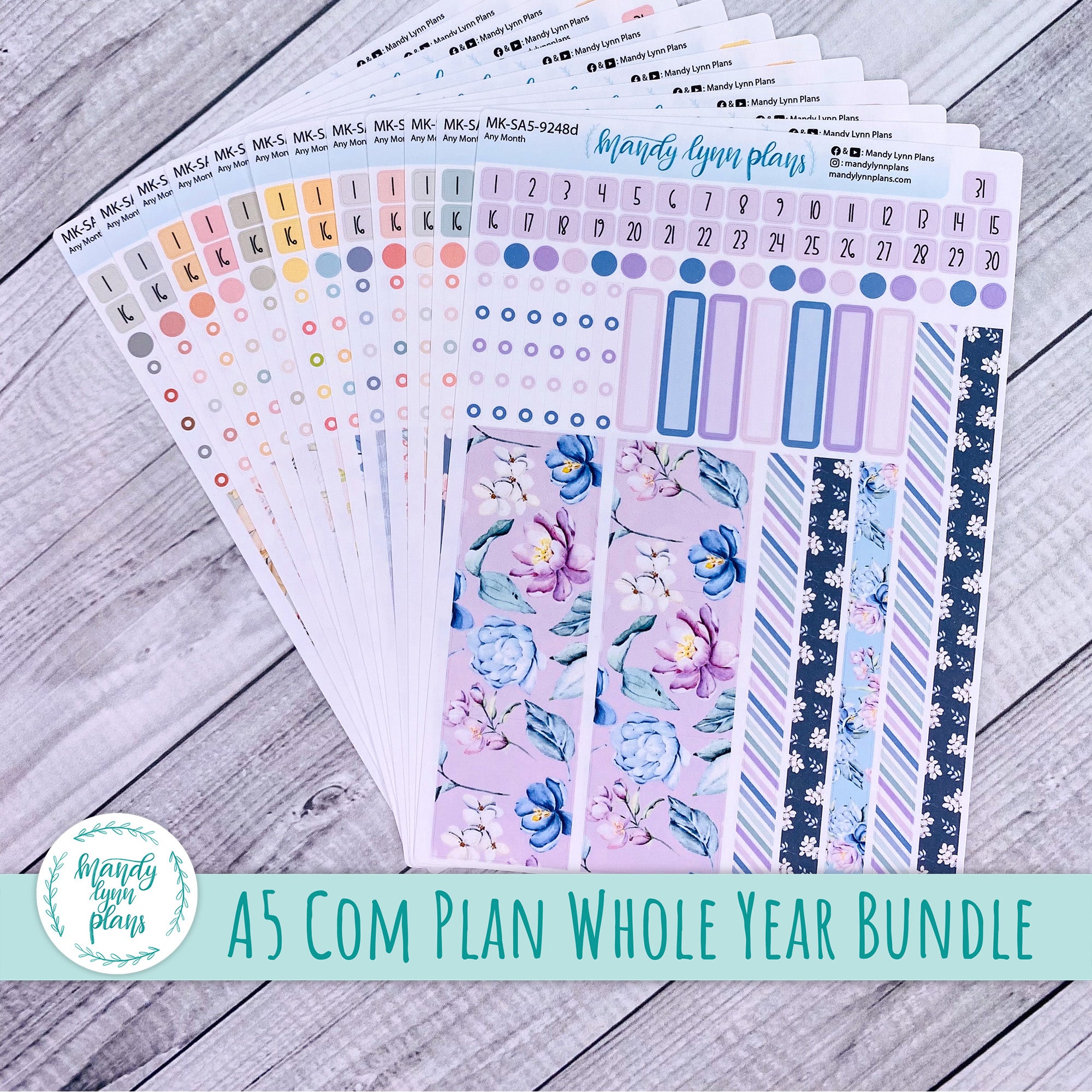 Whole Year Bundle || 3 Design Options || 12 Any Month Kits || A5 Commo ...