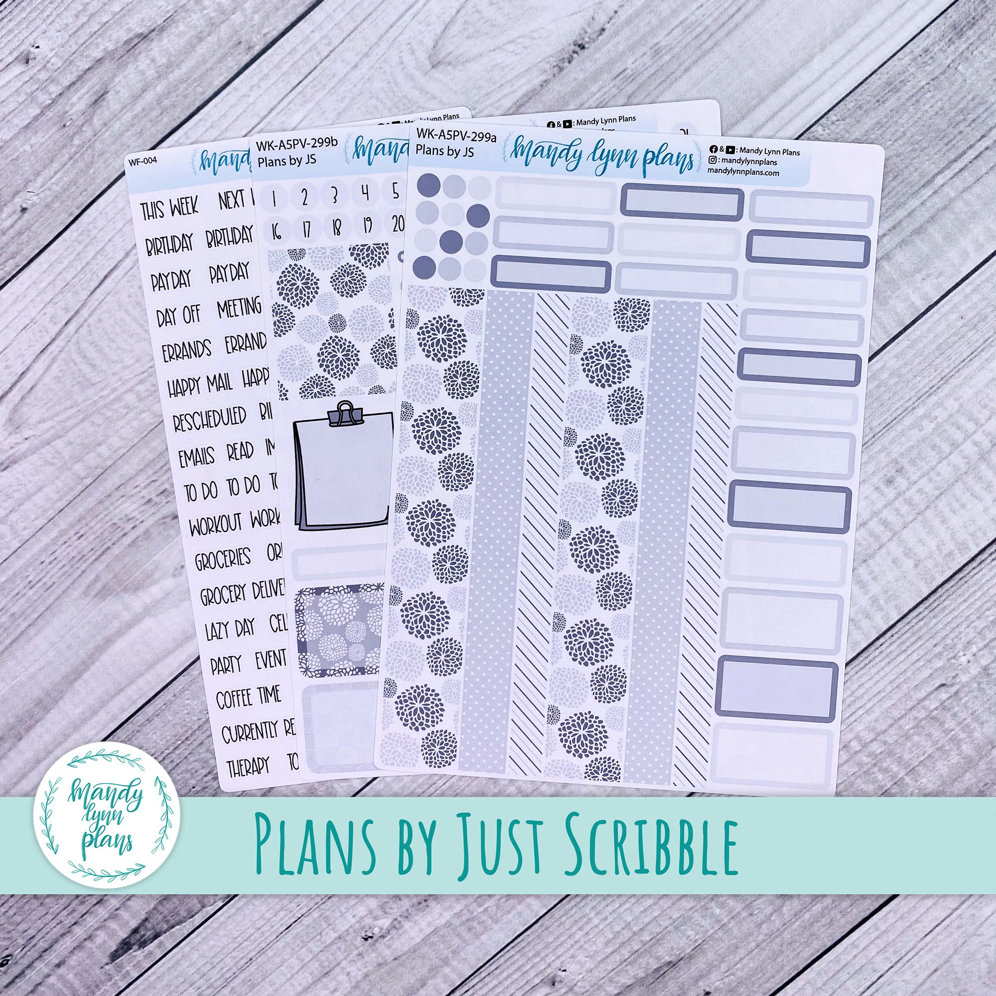 A5 Plans by Just Scribble Weekly Kit || Minimalist || 299 – Mandy Lynn Plans