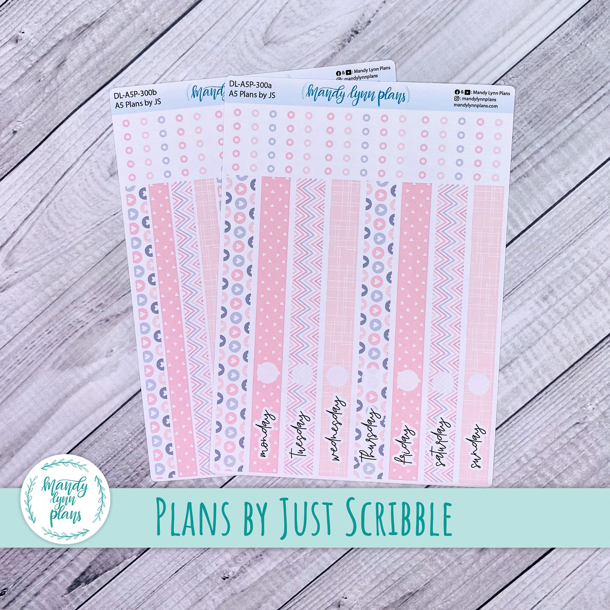 A5 Plans by Just Scribble Daily Kit || Be Mine || DL-A5P-300 – Mandy Lynn Plans