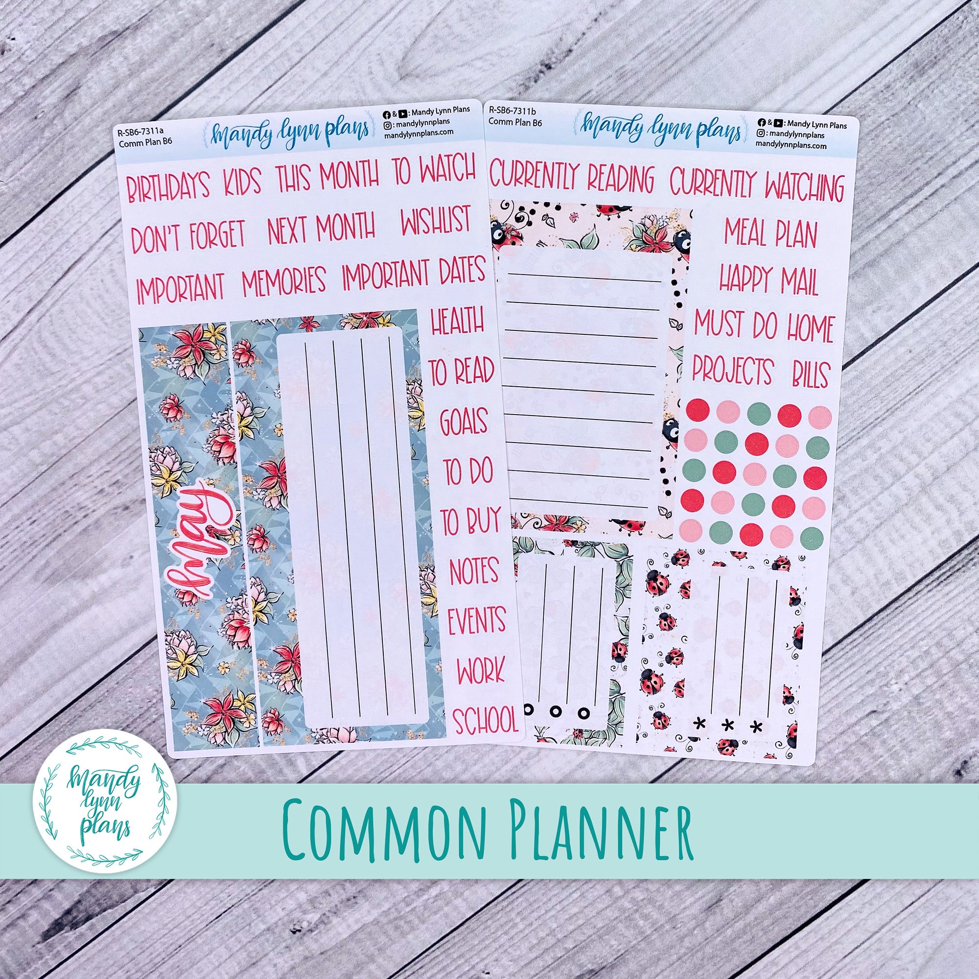 May Common Planner Dashboard || Ladybugs || 311 – Mandy Lynn Plans