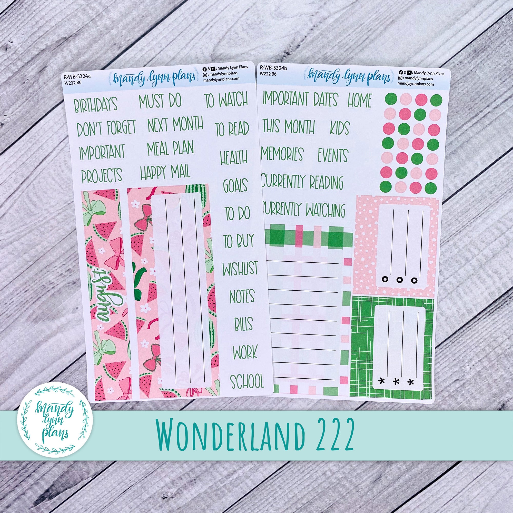 August 2025 Wonderland 222 Dashboard || Watermelons || 324 – Mandy Lynn Plans