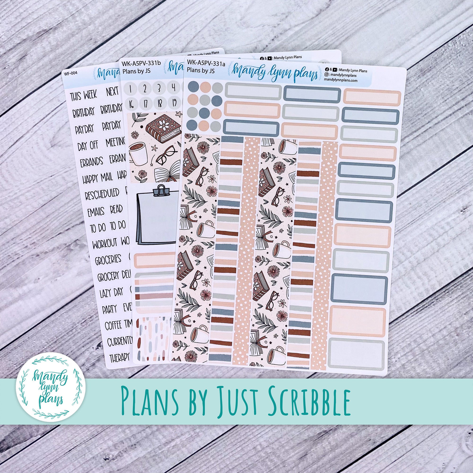 A5 Plans by Just Scribble Weekly Kit || Coffee and Books || 331 – Mandy Lynn Plans