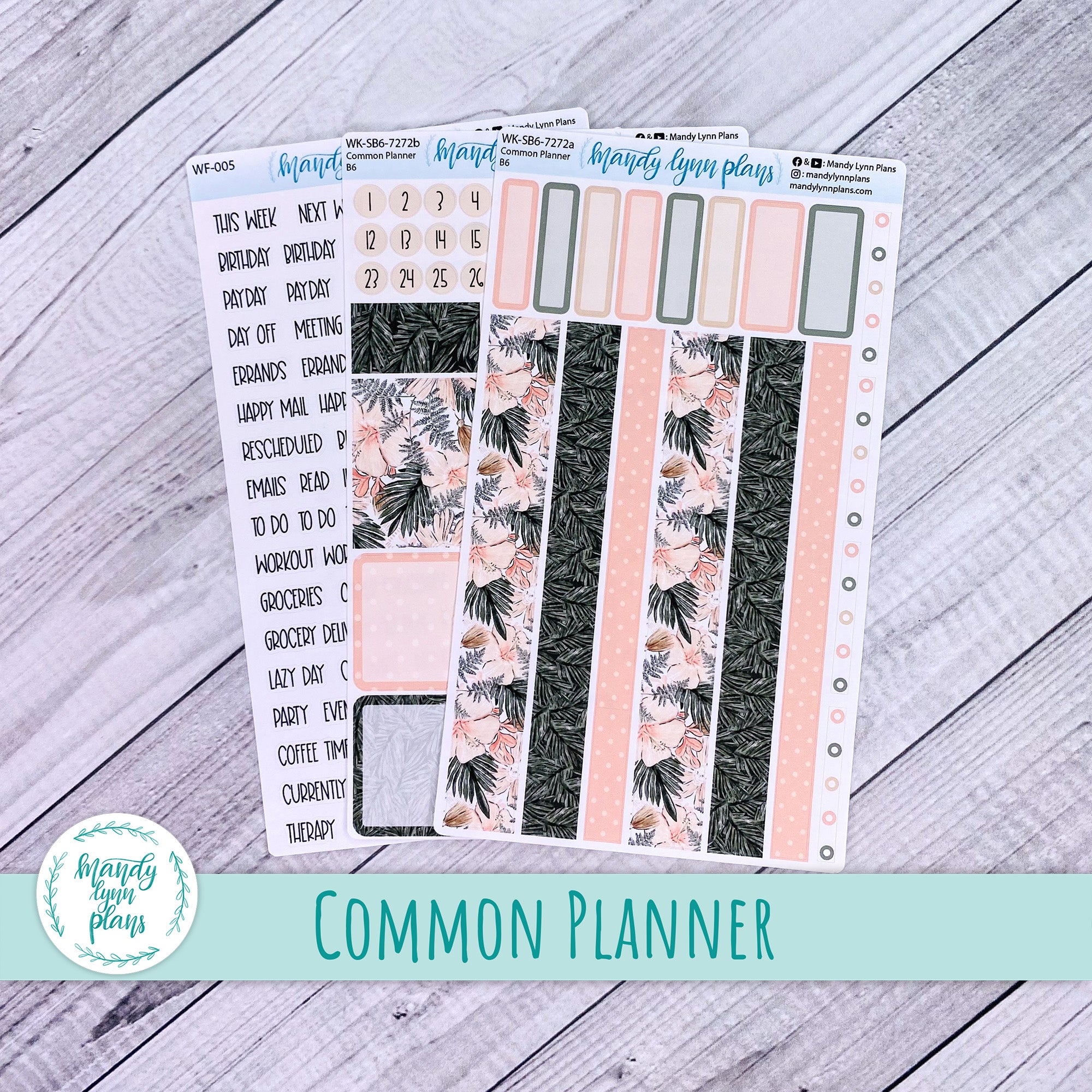 A5, B6, N1 & N2 Common Planner Weekly Kit || Hibiscus Blooms || 272 ...