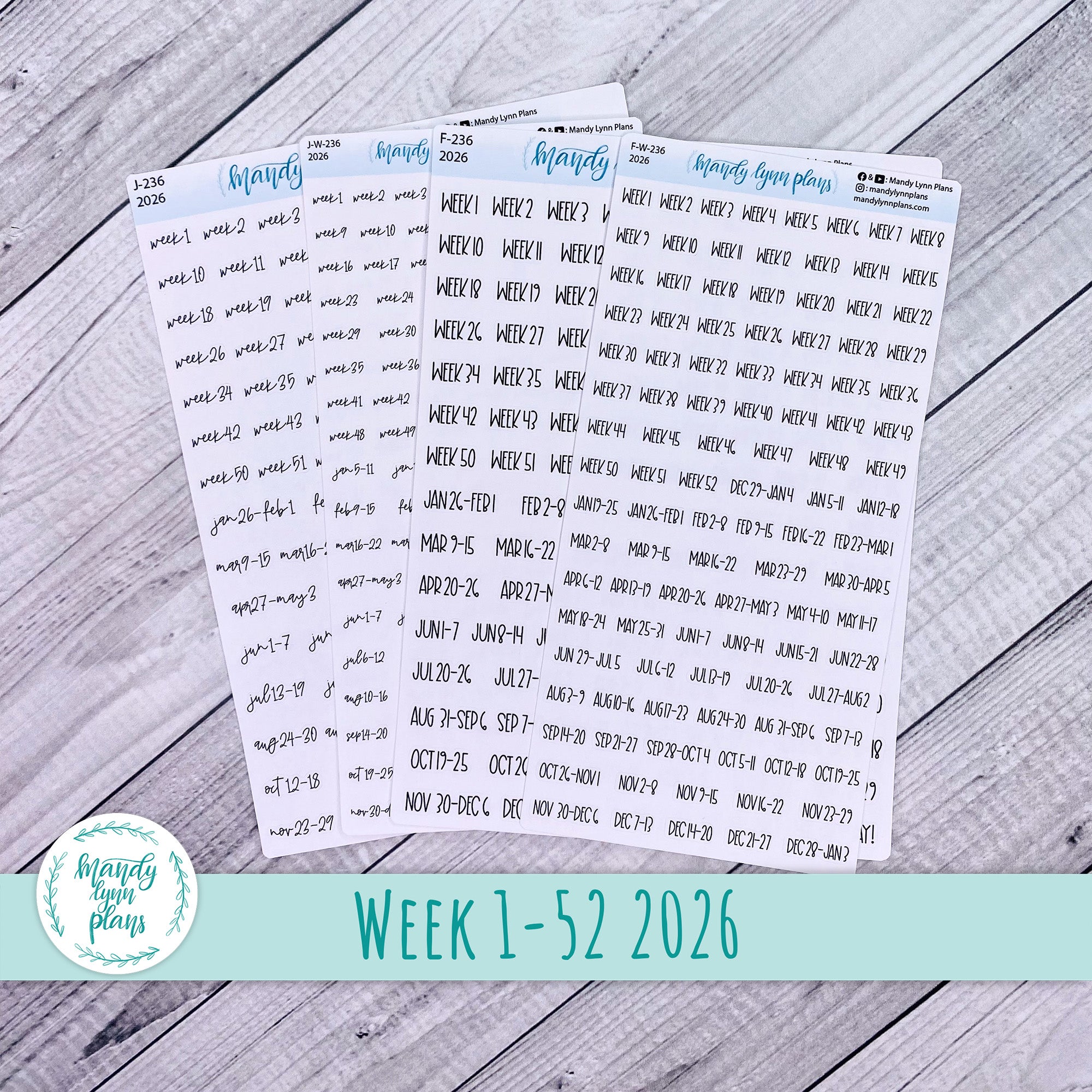 Week 1-52 2026 Yearly Scripts || Monday Start – Mandy Lynn Plans