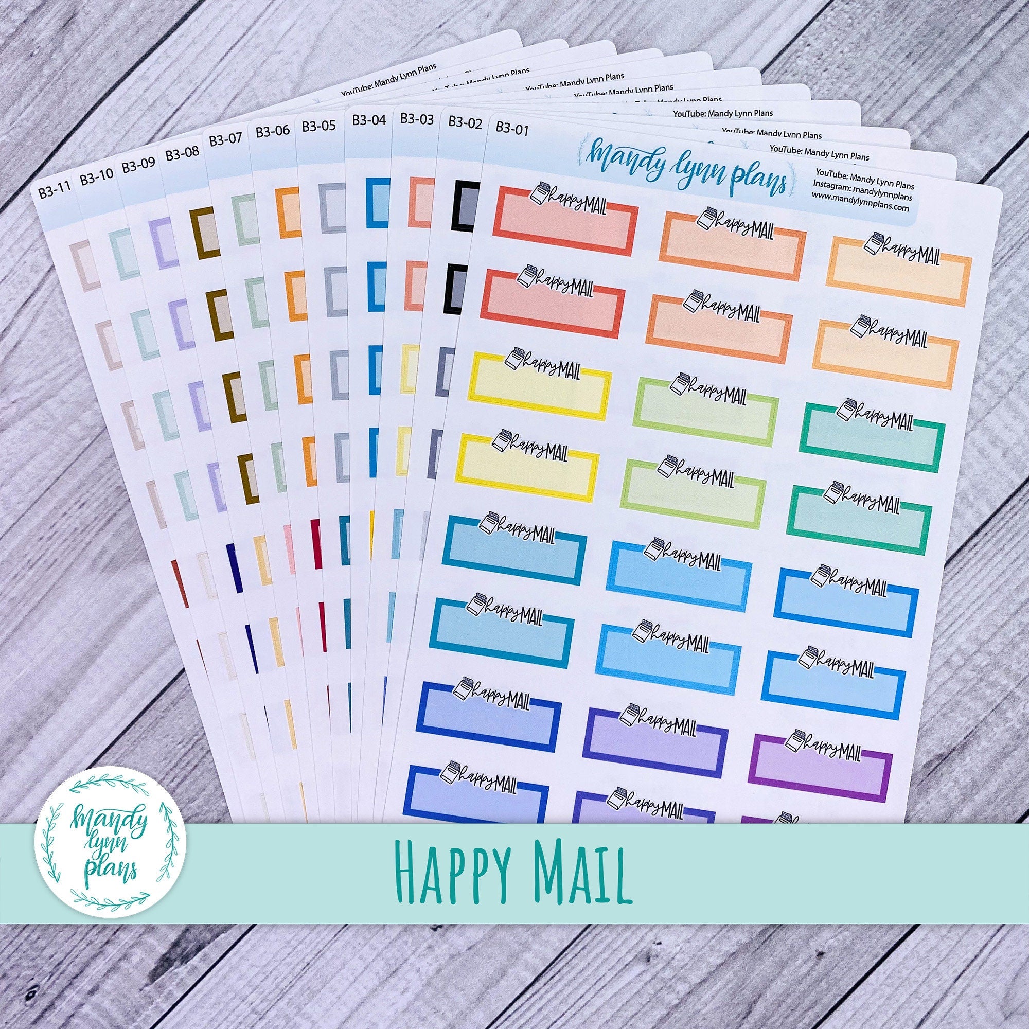 Happy Mail Colored Box || B3 – Mandy Lynn Plans
