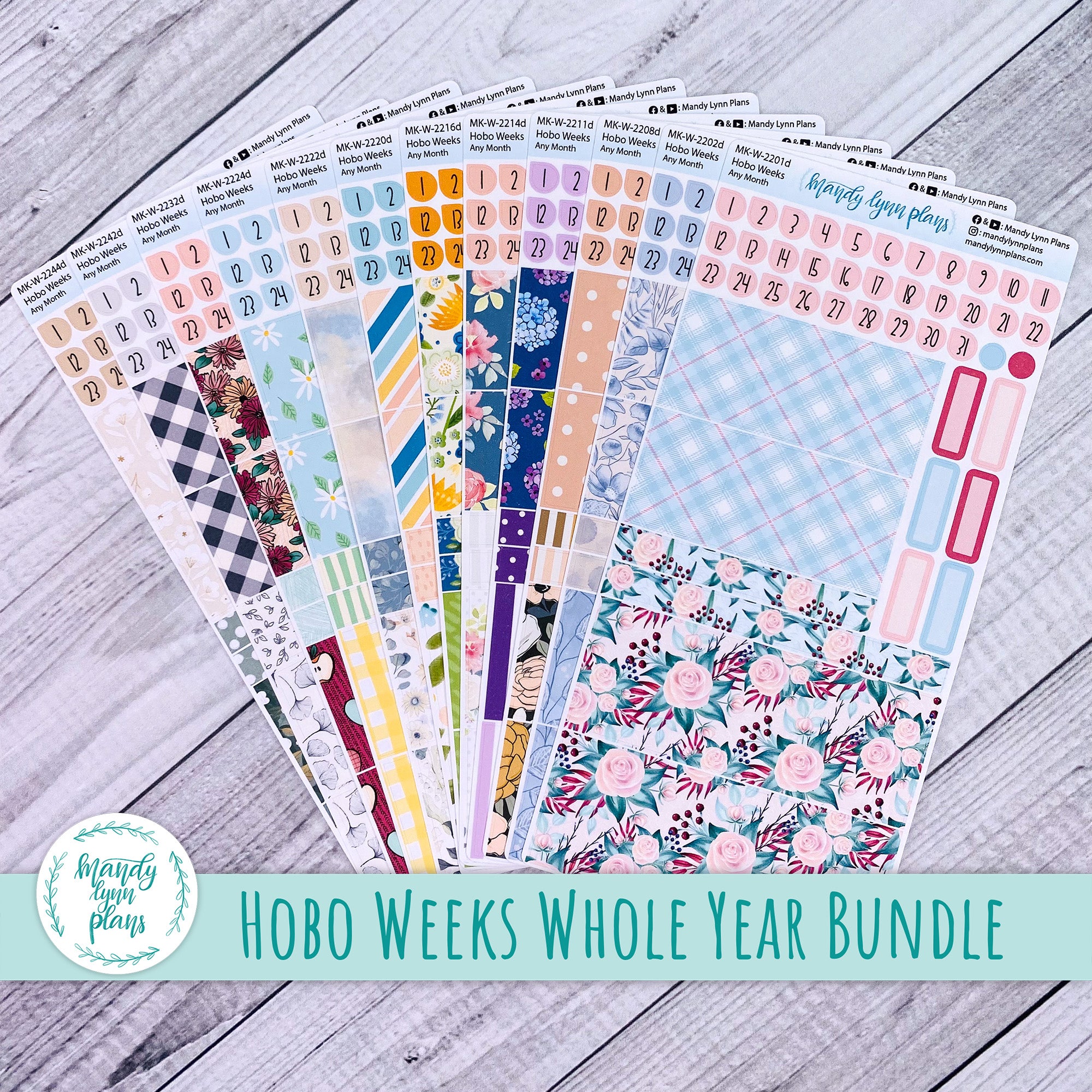 Whole Year Bundle || 3 Design Options || 12 Any Month Kits || Hobonich ...