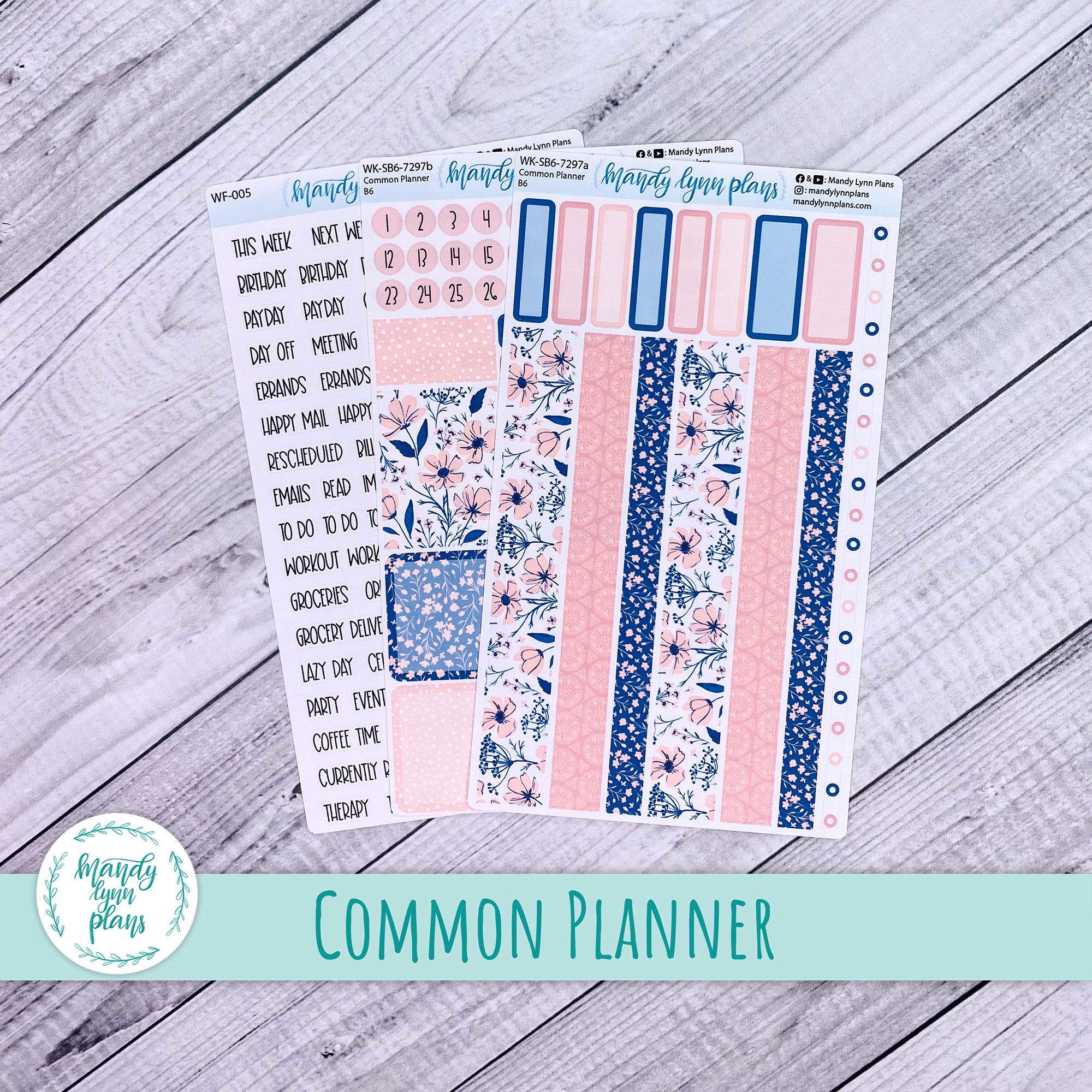 A5, B6, N1 & N2 Common Planner Weekly Kit || Dainty Floral || 297 ...