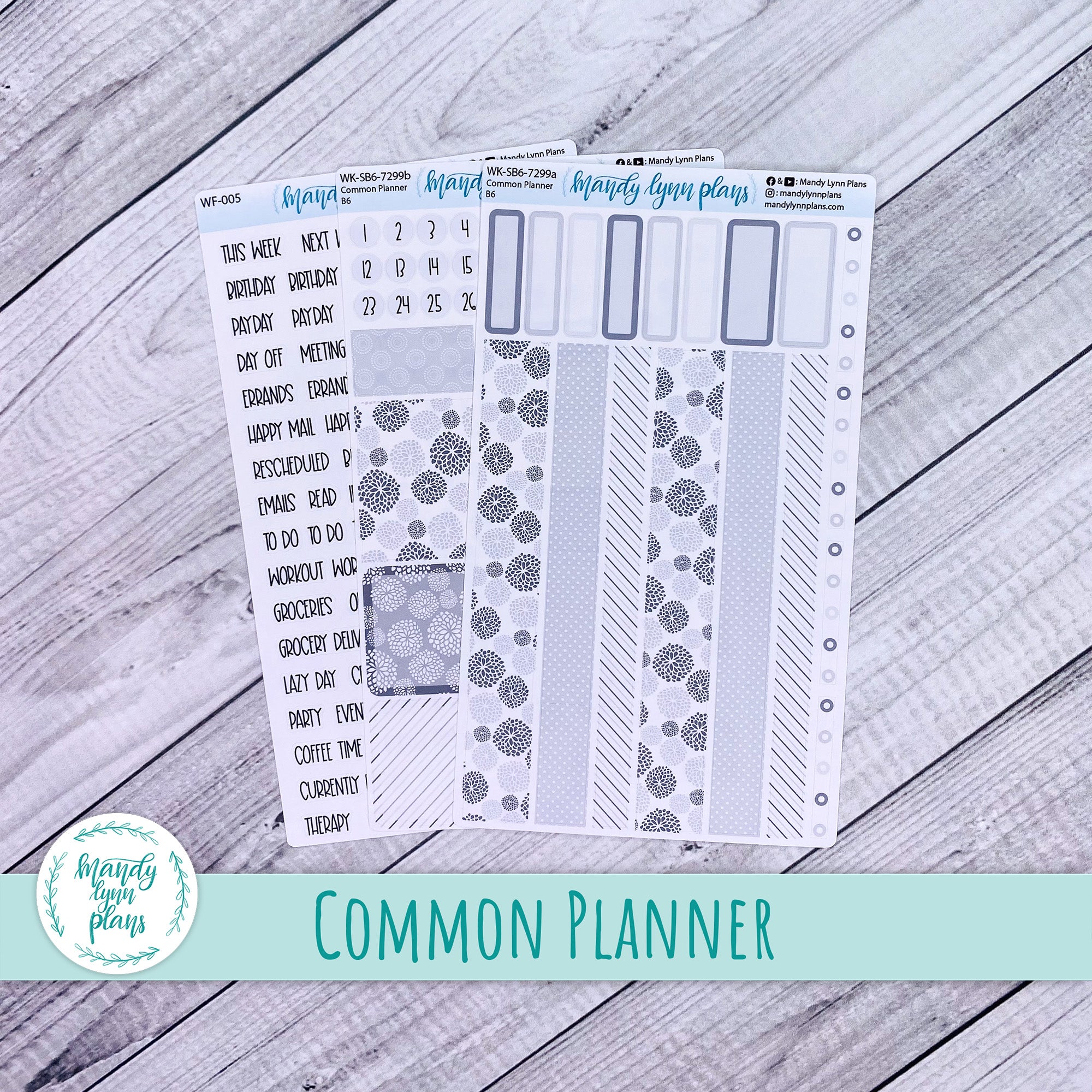 A5, B6, N1 & N2 Common Planner Weekly Kit || Minimalist || 299 – Mandy ...
