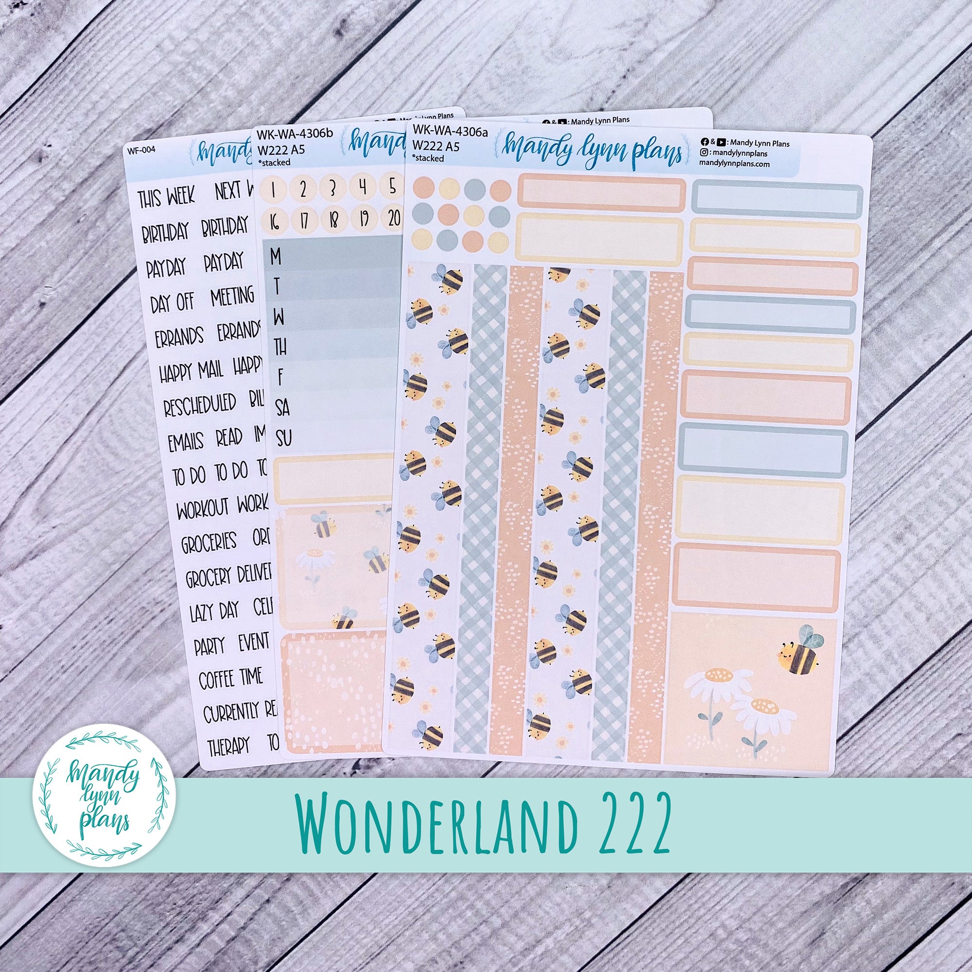 Wonderland 222 Weekly Kit || Honey Bees || 306 – Mandy Lynn Plans