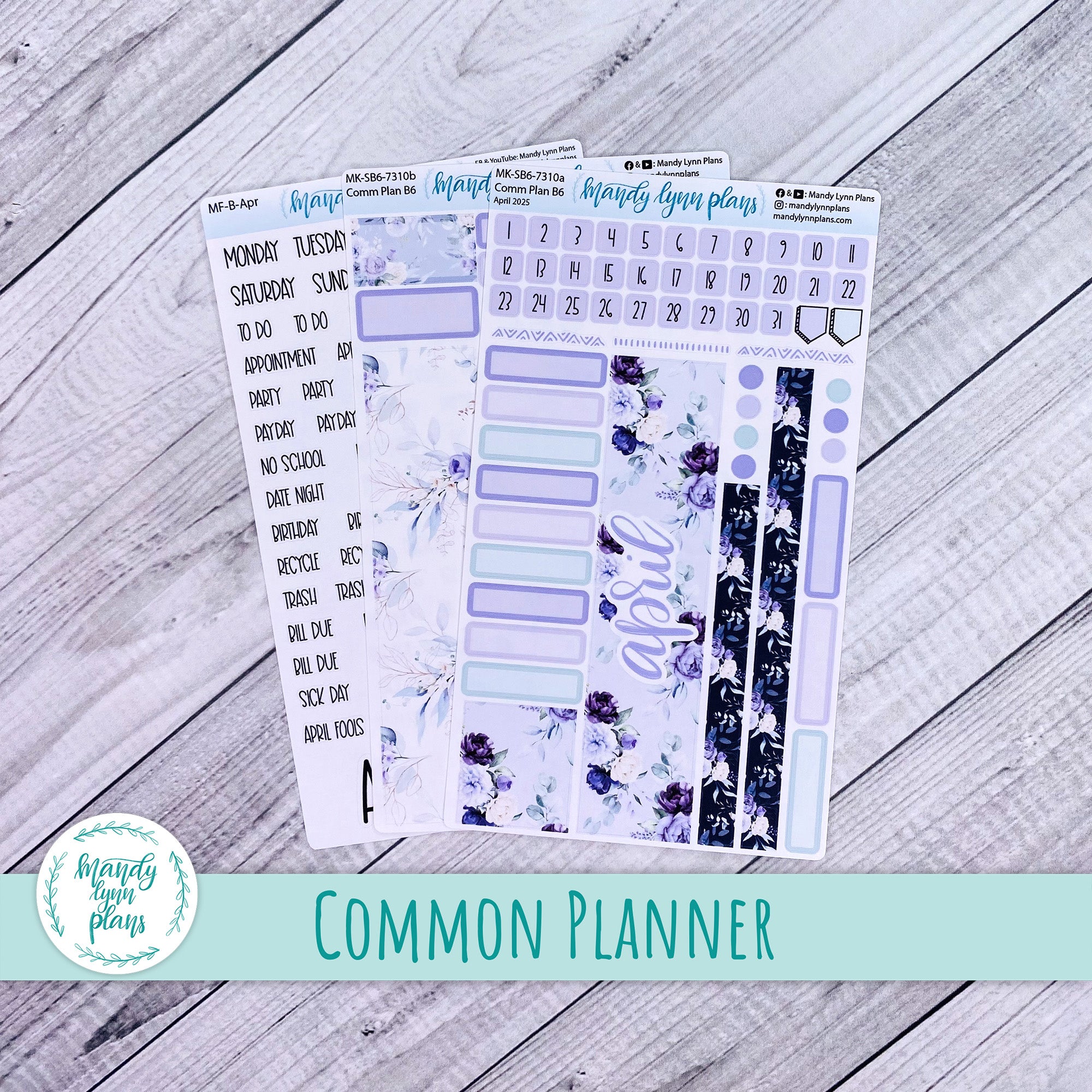 April 2025 Common Planner Monthly Kit || Elegant Botanicals || 310 ...