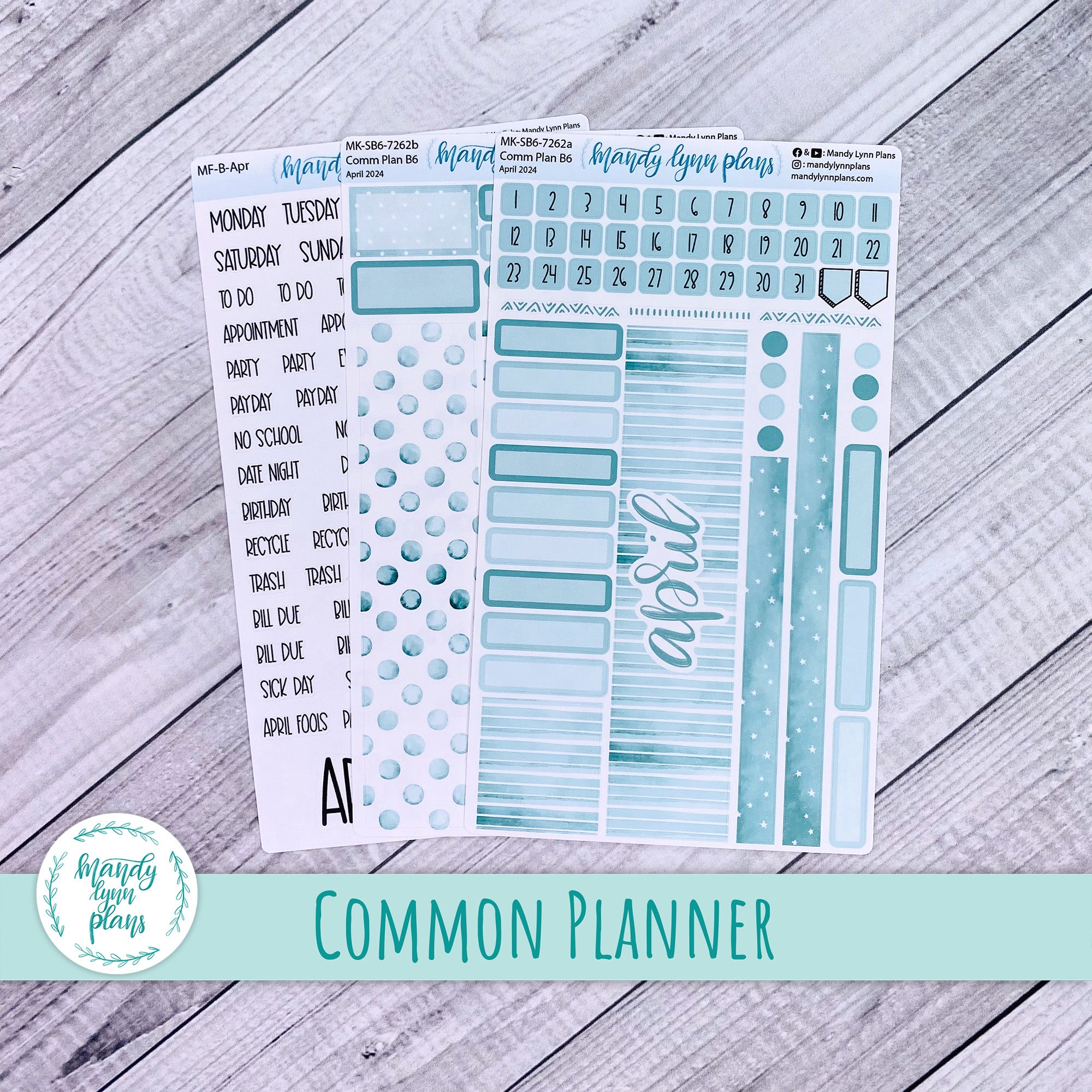 April 2024 Common Planner Monthly Kit || Terrific Teal || 262 – Mandy ...