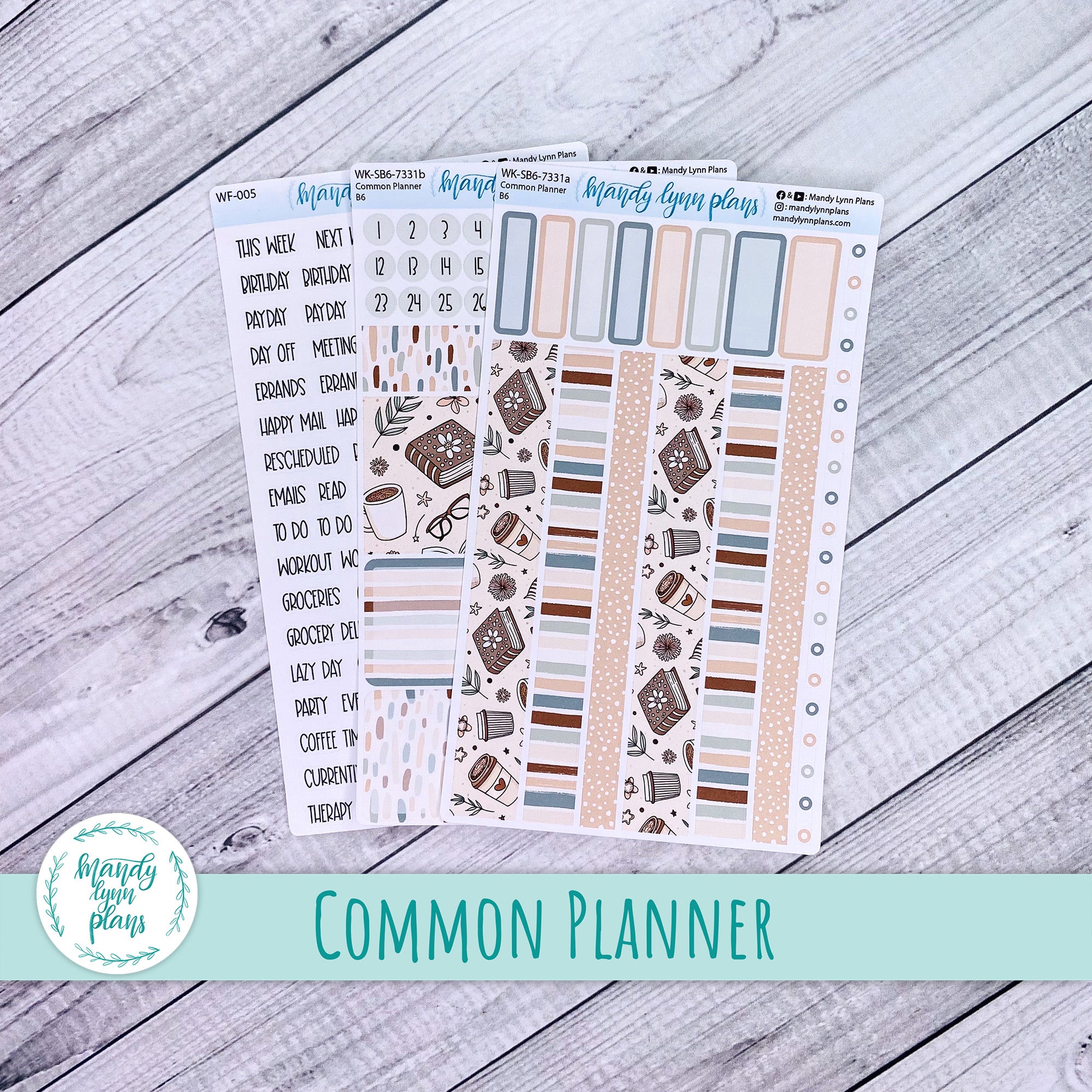 A5, B6, N1 & N2 Common Planner Weekly Kit || Coffee and Books || 331 ...