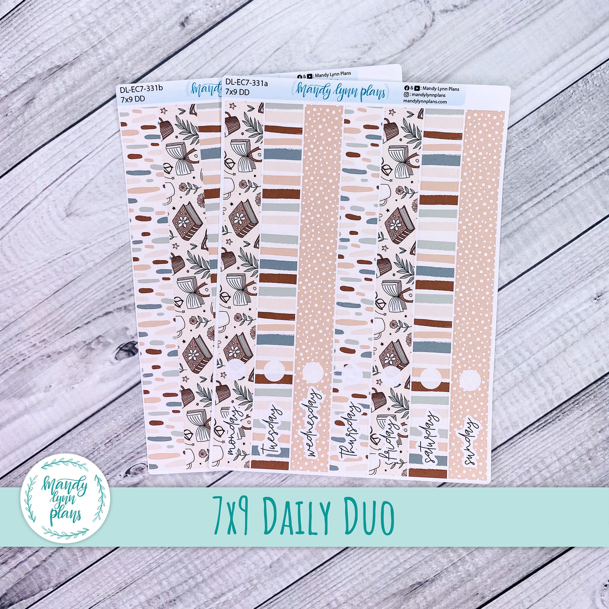 EC 7x9 Daily Duo Kit || Coffee and Books || DL-EC7-331 – Mandy Lynn Plans