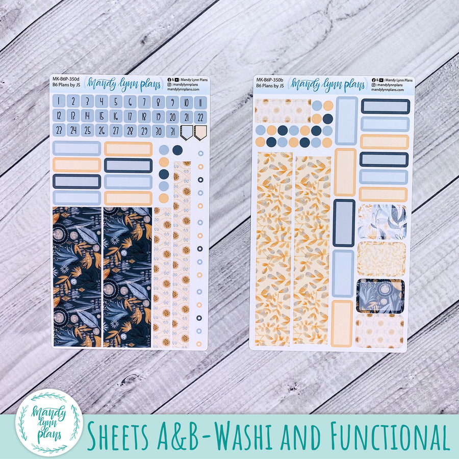Monthly Kit || A5, B6, A6 Plans by Just Scribble || Watercolor Floral – Mandy Lynn Plans