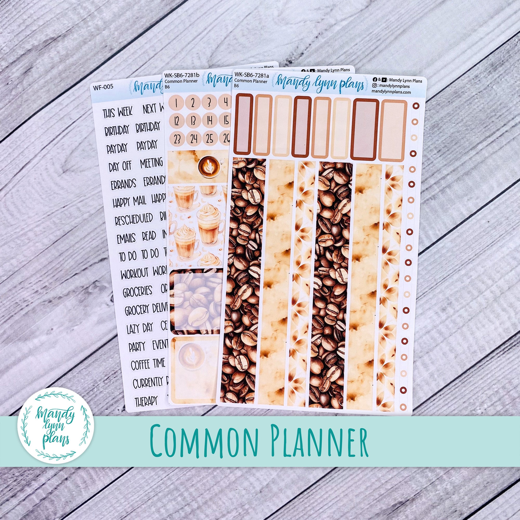A5, B6, N1 & N2 Common Planner Weekly Kit || Java || 281 – Mandy Lynn Plans