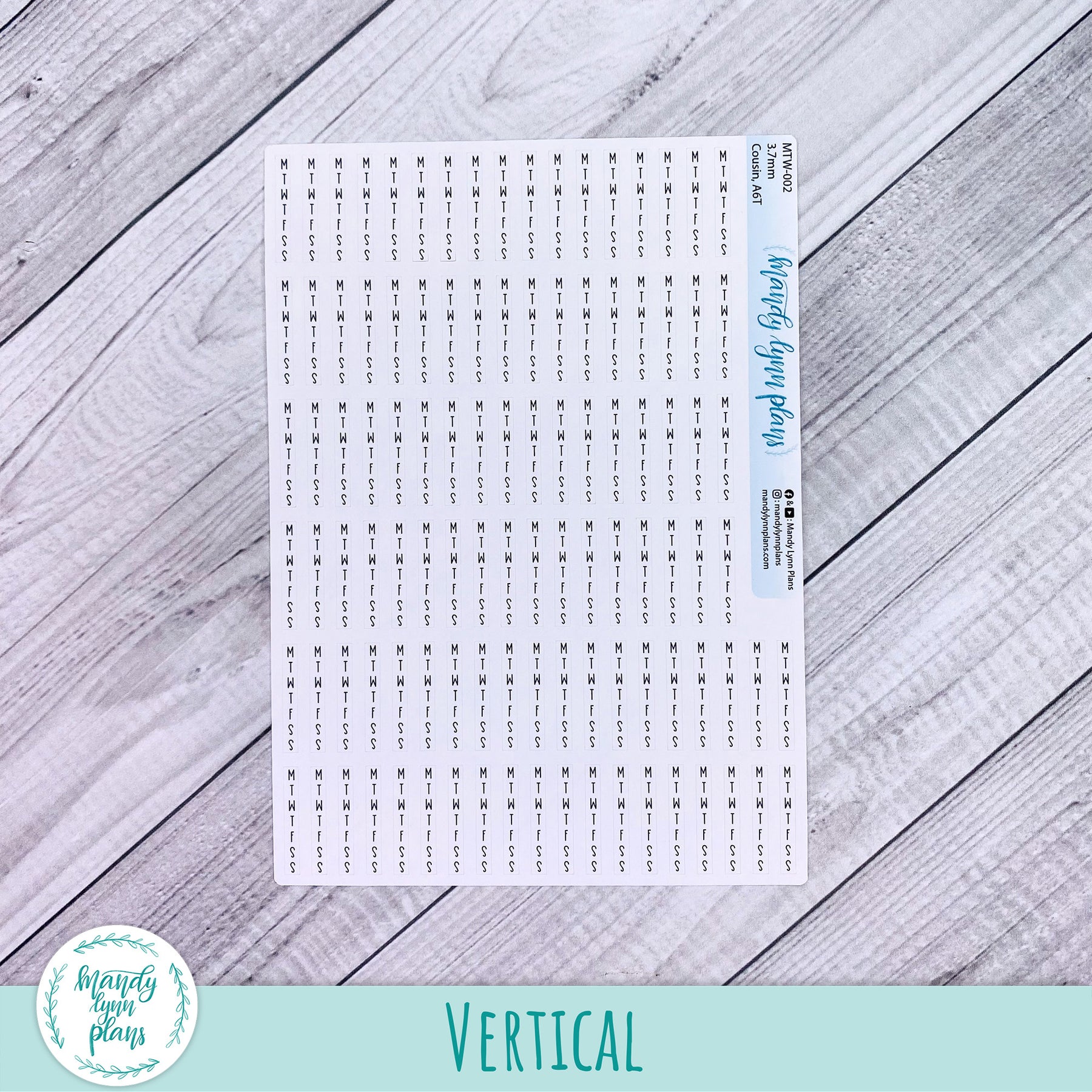 MTWTFSS Horizontal and Vertical Weekly Strips – Mandy Lynn Plans