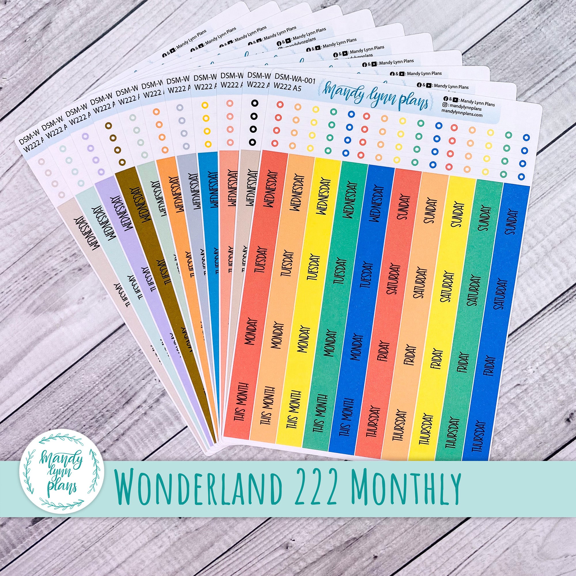 Updated 2025 Sunday or Monday Start Wonderland 222 Monthly Day Date Co ...