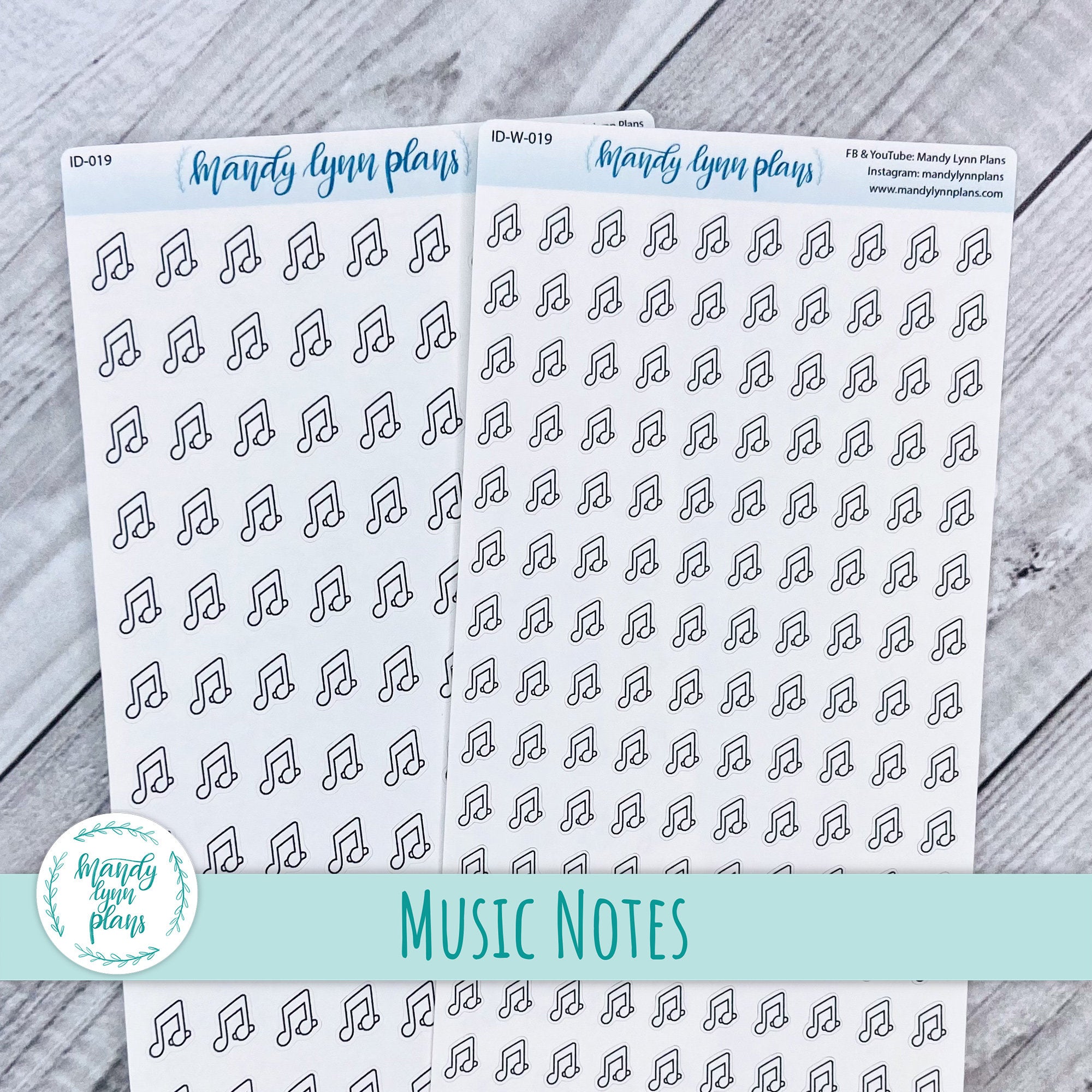 Music Note Icon Doodles || ID-019 – Mandy Lynn Plans