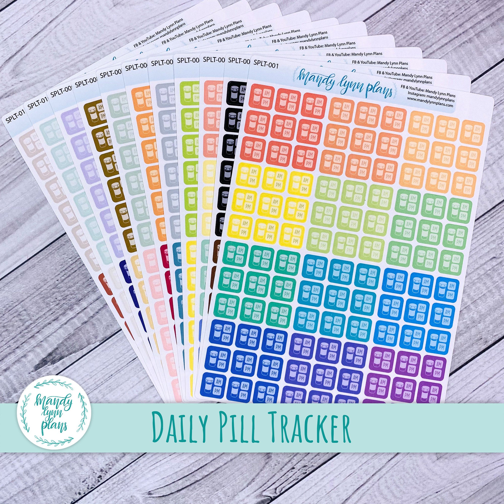Daily Pill Trackers – Mandy Lynn Plans