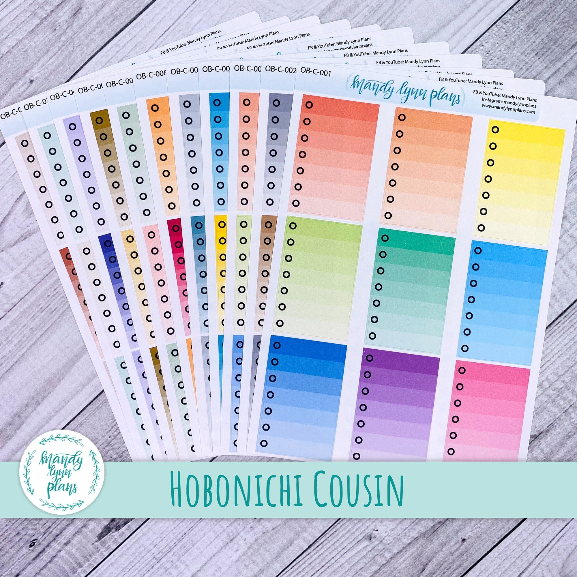 Hobonichi Cousin Checklist Ombre Boxes – Mandy Lynn Plans