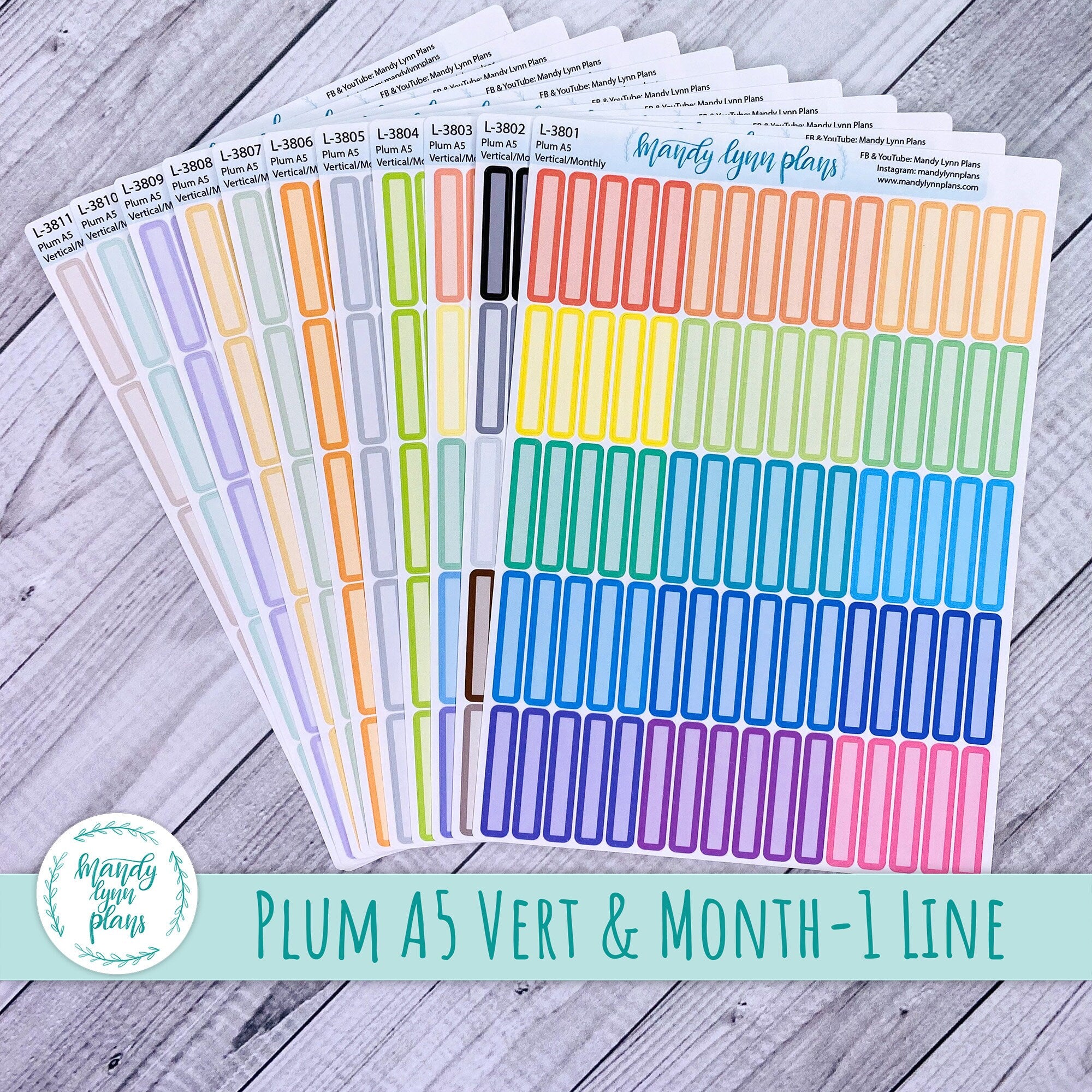 Plum A5 Vertical and Monthly Labels - 1 Line || Skinny Labels – Mandy ...
