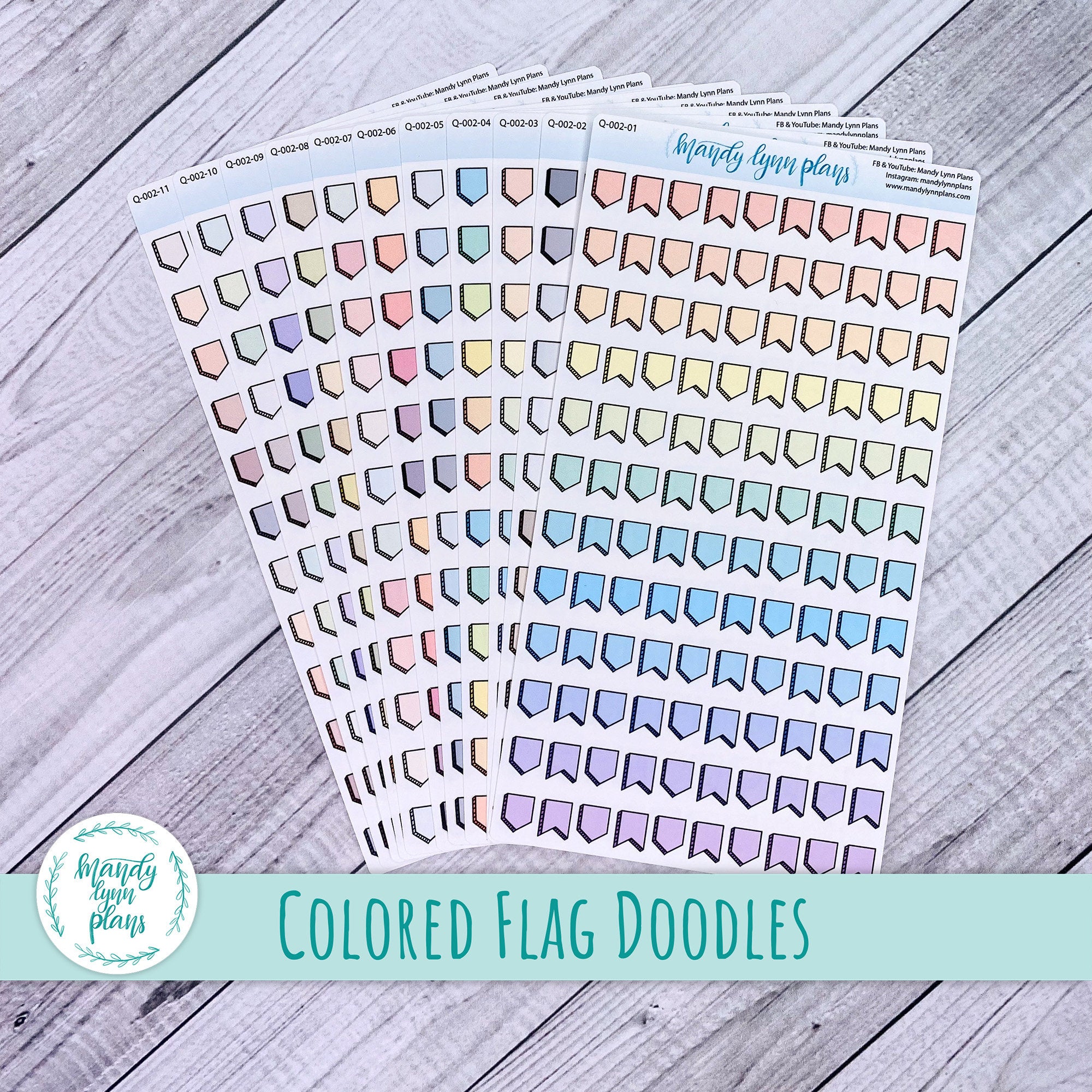 Colored Flag Doodles – Mandy Lynn Plans