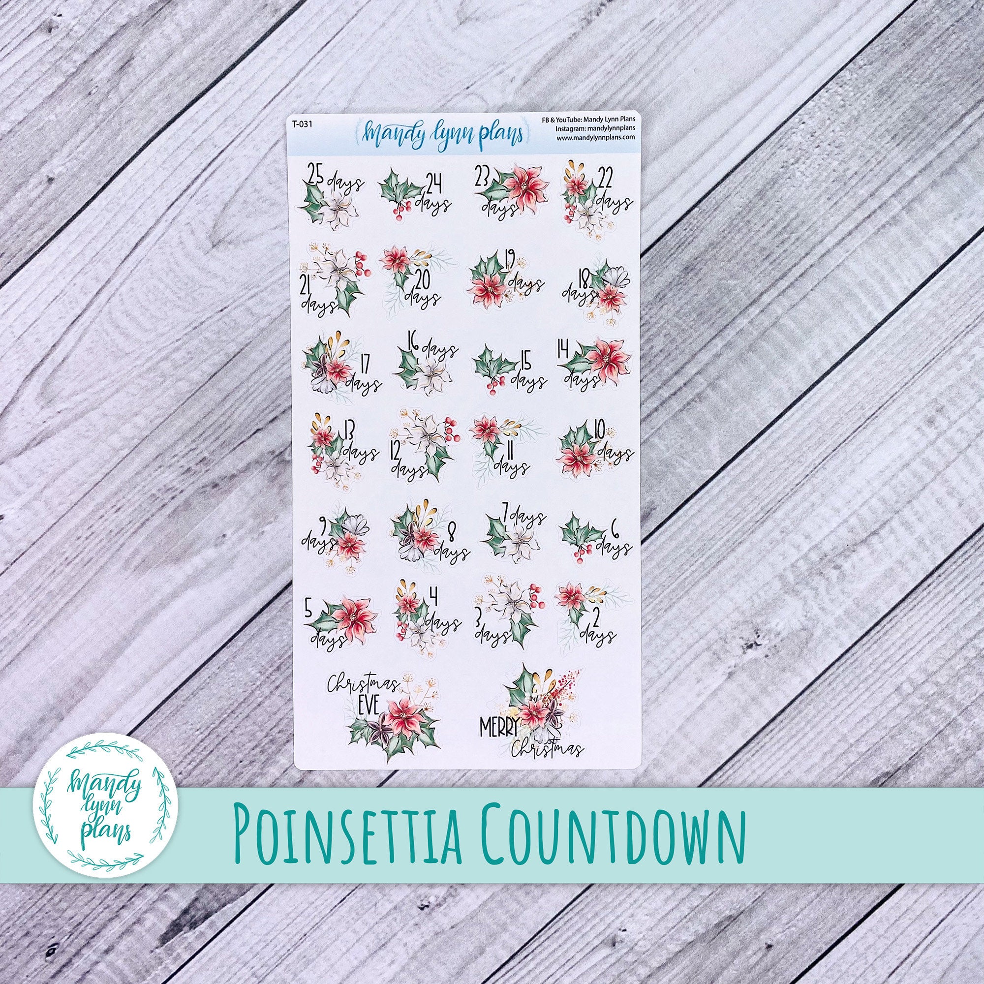 Poinsettia Christmas Countdown || T-031 – Mandy Lynn Plans