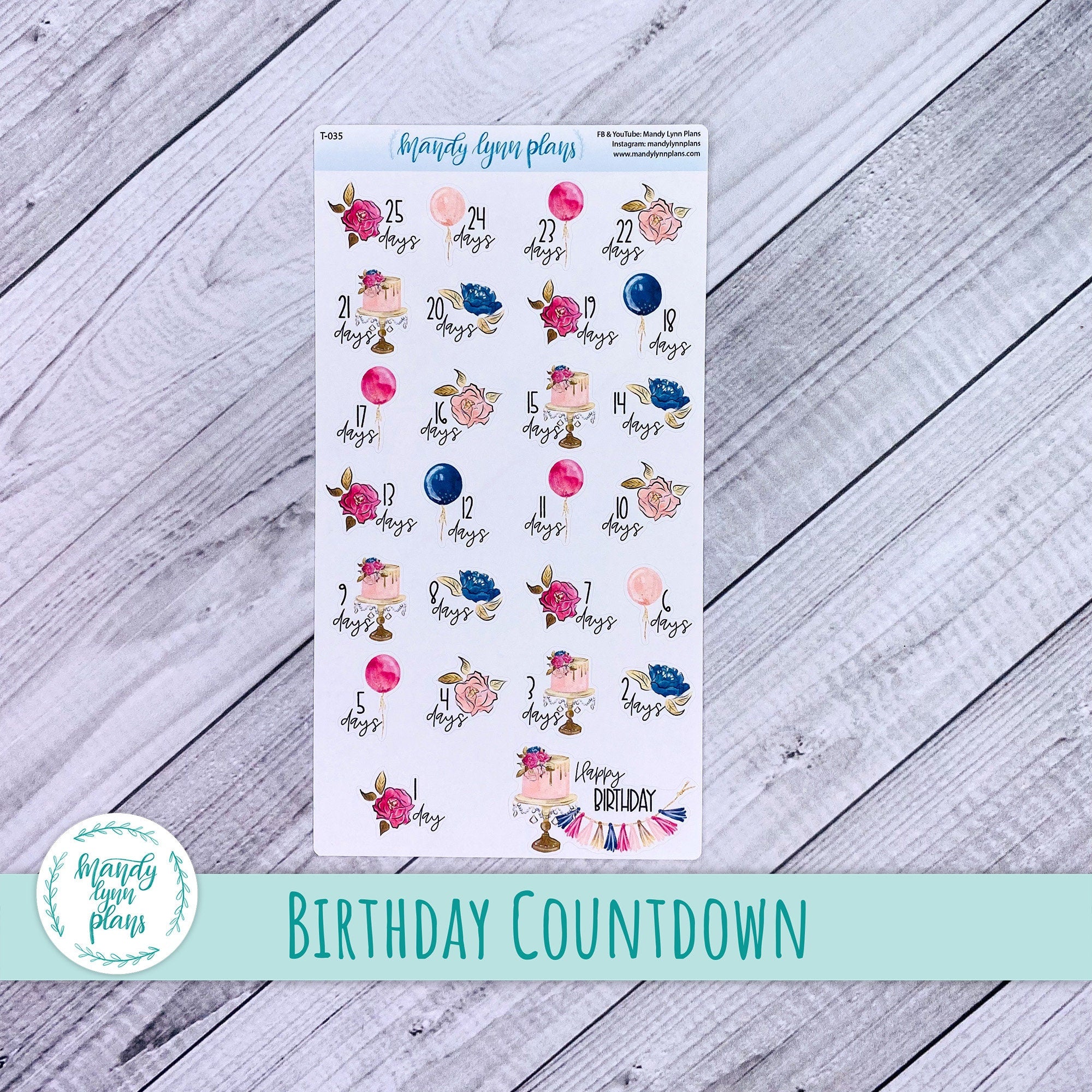 Birthday Countdown || T-035 – Mandy Lynn Plans