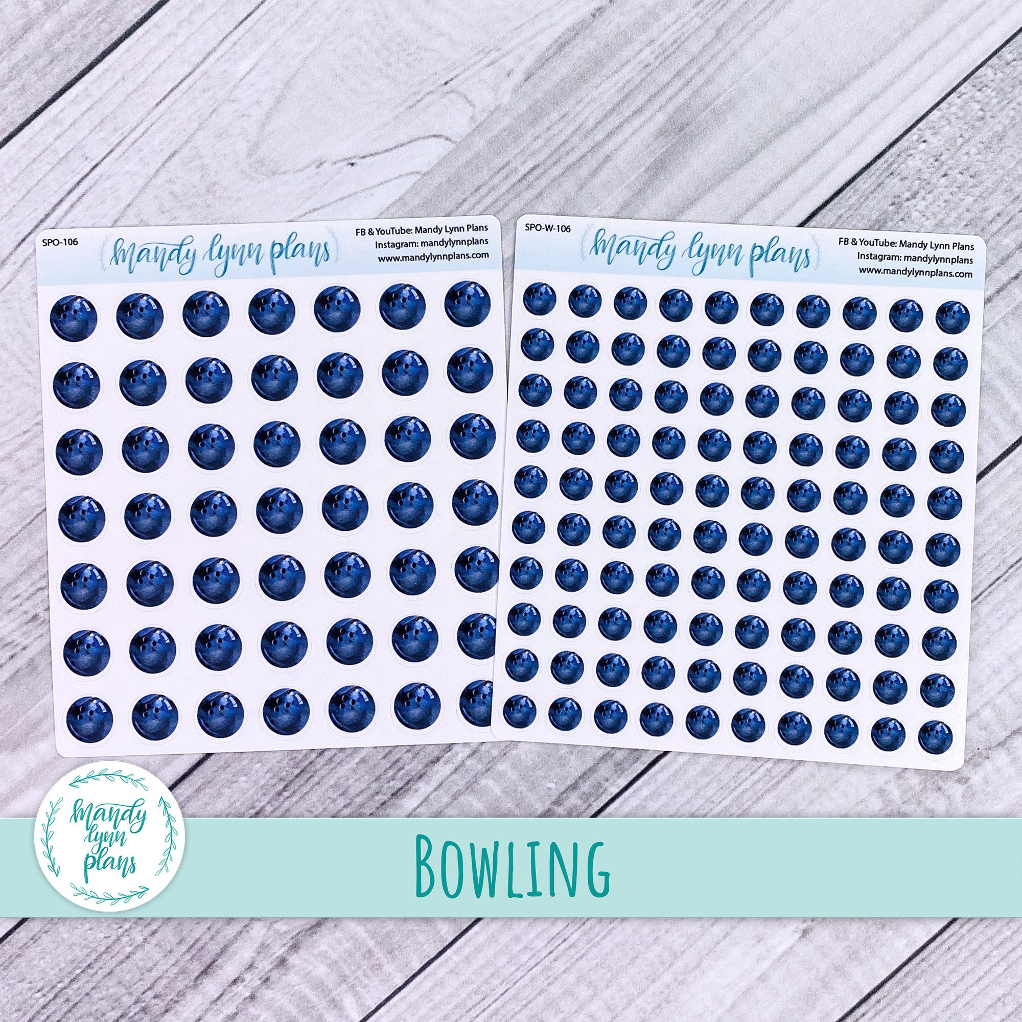 Bowling Ball Sports Stickers || 106 – Mandy Lynn Plans